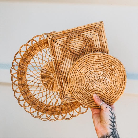 Wall Decor | Vintage Woven Trivet Wall Kitchen Decor Pieces Set Of 3 ...